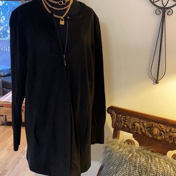 H by Halston | Jackets & Coats | H By Halston Black Suede Jacket | Poshmark
